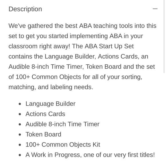 Other | Aba Therapy Start Up Set Learning For Inhome Support With Work ...